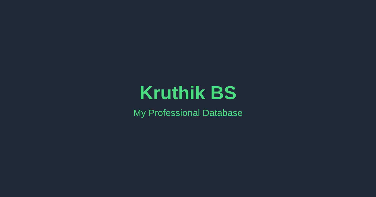 Kruthik BS